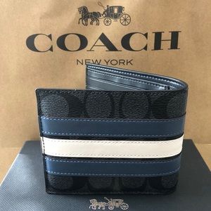 Coach | Bags | Nwt Authentic Coach 3in Varsity Stripe Wallet | Poshmark